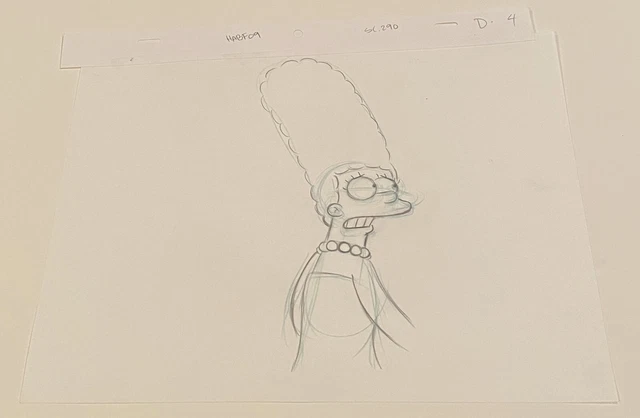 SIMPSONS ORIGINAL PRODUCTION Animation Sketch Drawing Cel Marge Rare ...