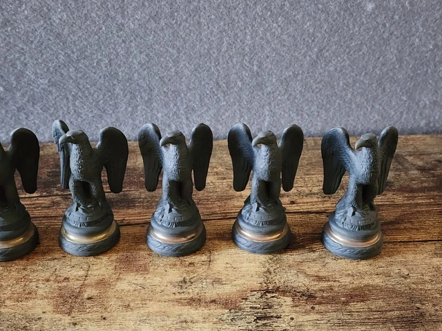 BLACK PAWN ROMAN Eagle Chessmen of the Gods Franklin Mint Chess pcs ...