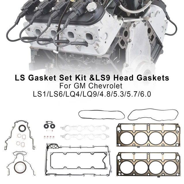 LS GASKET SET Kit &LS9 Head Gaskets Pour GM Chevrolet LS1/LS6/LQ4/LQ9/4.8/5.3 H8 EUR 100,79 ...