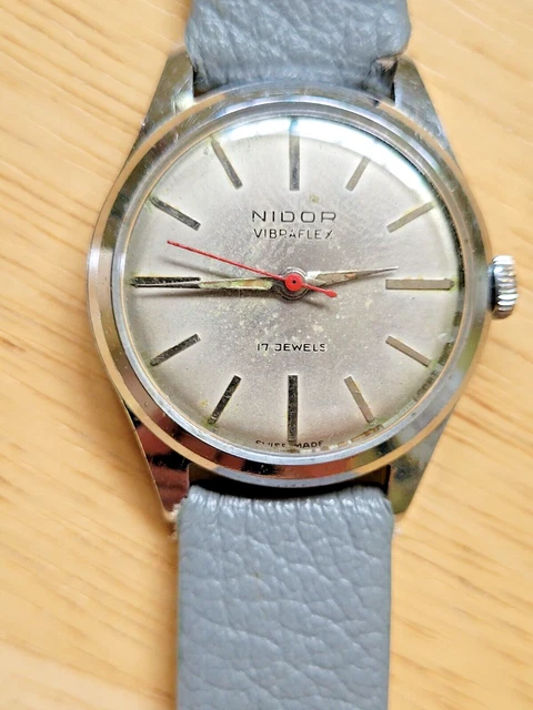 RARE VINTAGE NIDOR Vibraflex 17 Jewels Gents Mechanical Watch £22.00 ...