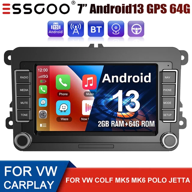 FOR VW GOLF MK5 MK6 CarPlay Car Stereo Radio Android 13 Player GPS Head Unit 64G £79.99 ...