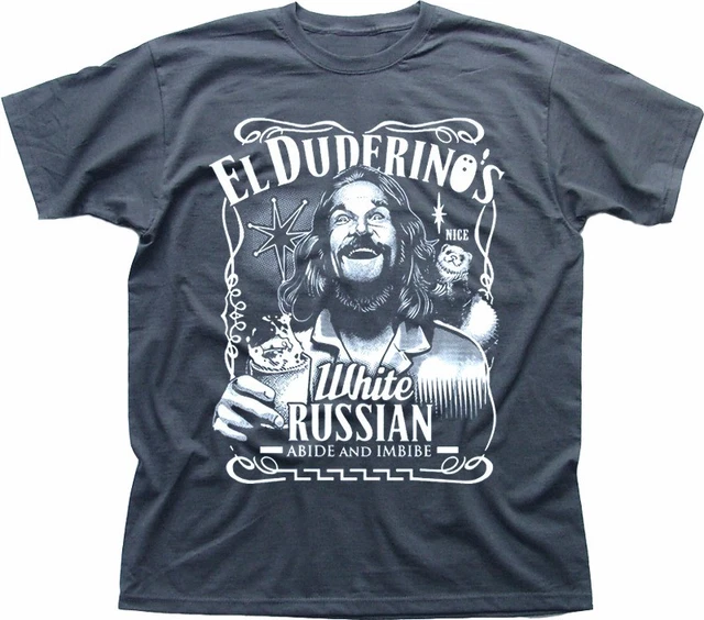 THE DUDE BIG Lebowski ABIDE poster Jeff Bridges El Duderino grey t ...