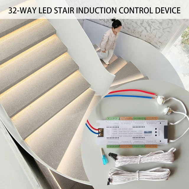 LED MOTION SENSOR Stair Light Controller Automatic Ladder Light Step ...