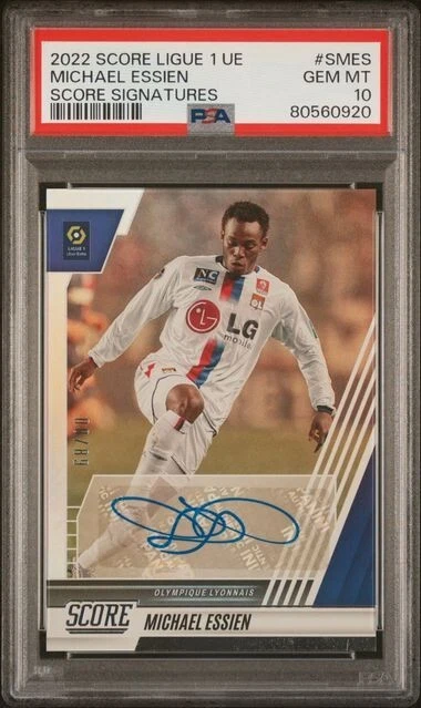 CARTE SCORE LIGUE 1 Uber Eats Score Signatures Michael Essien Psa 10 08 ...