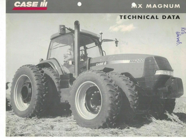 CASE IH MX Magnum Tractor Technical Data Brochure / Leaflet 2000 1853A ...