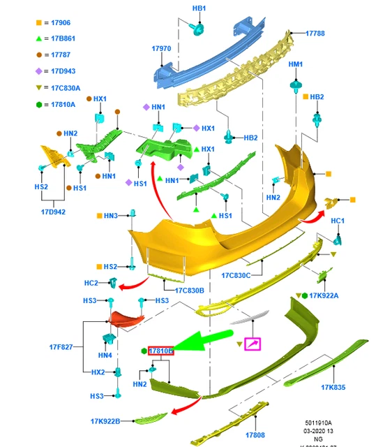 FORD MONDEO MK5 Rear Bumper Lower Extension Trim Cover 2007480 NEW ...