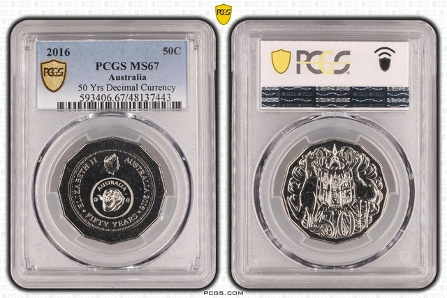 AUSTRALIA 2016 CHANGEOVER 50c Coin PCGS MS67 #7443 £47.36 - PicClick UK