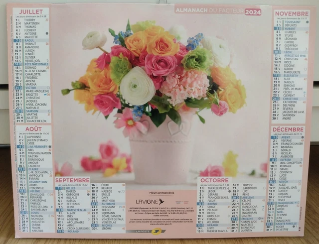 CALENDRIER LA POSTE 2024. Almanach du Facteur. Fleurs EUR 4,00 ...
