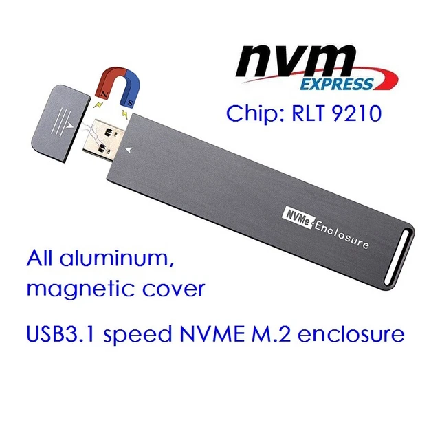 M.2 NVME EXTERNAL Enclosure Gen2 10Gbps SSD Case SSD Hard Disk Box for ...