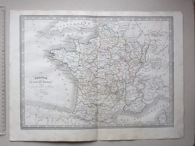 CARTE DE FRANCE en 32 Provinces (1839): extraite Atlas Géographie ...