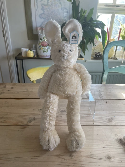 JELLYCAT PICKLES CREAM Bunny Rabbit Soft Beanie Toy Medium Long Fluffy ...