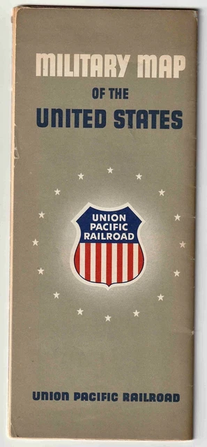 UNION PACIFIC RAILROAD 1950 Military Map Of The United States £24.80 ...