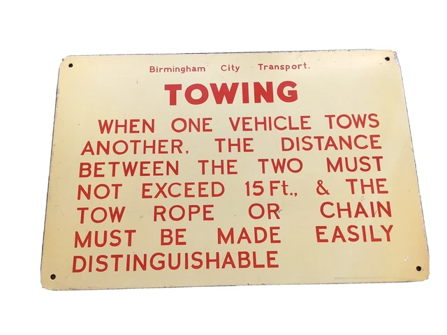 VINTAGE BIRMINGHAM CITY Transport - Bus / trams Painted Sign 1950s ...