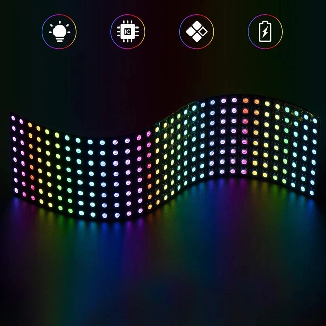 WS2812B RGB FLEXIBLE LED Panel Matrix Programmable Display Screen ...