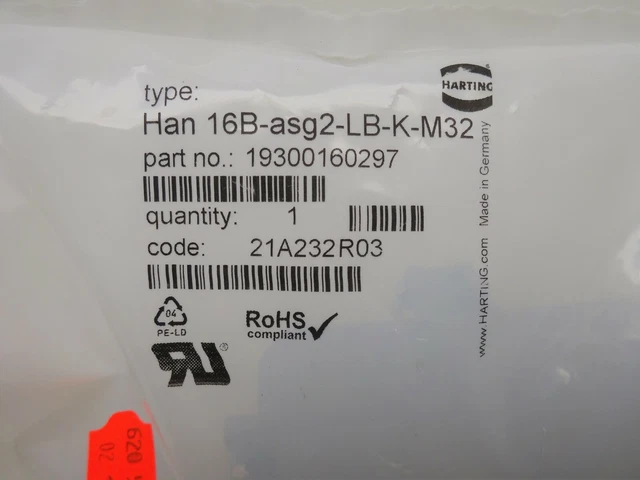 HARTING HAN 16B-ASG2-LB-K-M32 Anbaugehäuse 19300160297 4X/12 enclosure EUR 45,00 - PicClick DE