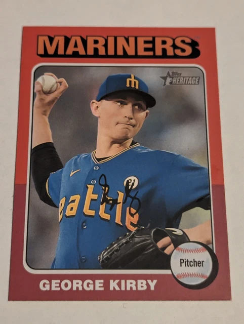 2024 TOPPS HERITAGE RED BORDER SP #60 George Kirby (carta errore bordo ...