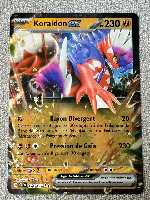 CARTE POKÉMON KORAIDON Ex 124/197 E&V : Flammes Obsidiennes Neuve FR ...