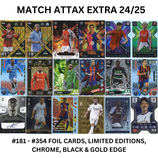 MATCH ATTAX EXTRA 2025 Limited Edition/100 Club/Heritage/Black Edge ...