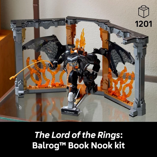 LEGO ICONS THE Lord of the Rings: Balrog Book Nook Construction Set ...