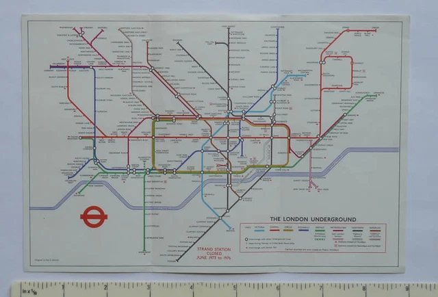 TUBE MAP LONDON Underground railways says Strand Station Closed June ...