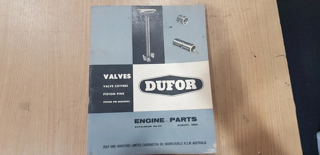 VERY EARLY DUFOR Engine Parts Catalogue Valves Cotters Pistin Pins ...