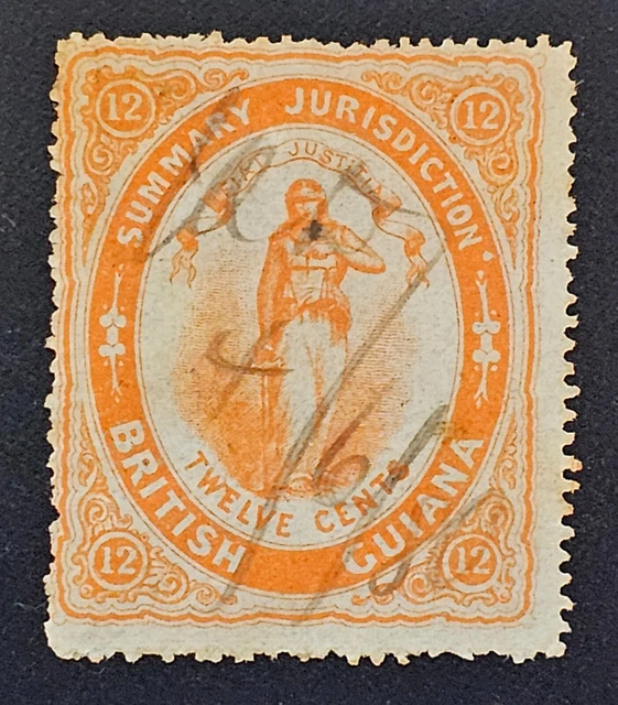 BRITISH GUIANA SUMMARY Jurisdiction 12c Revenue Stamp FIAT JUSTITIA ...