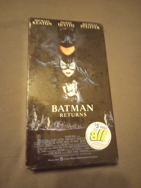 BATMAN RETURNS VHS Tape 1992 Warner Bros Keaton DeVito Pfeiffer Sealed £3.98 - PicClick UK