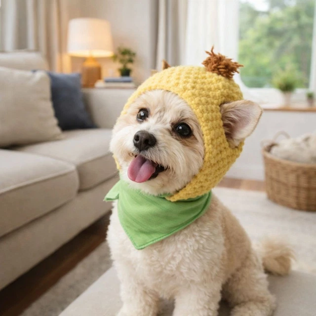 WARM PET CORN Hat Cute Cat Head Cover Pet Costume Pet Headgear Outdoor ...