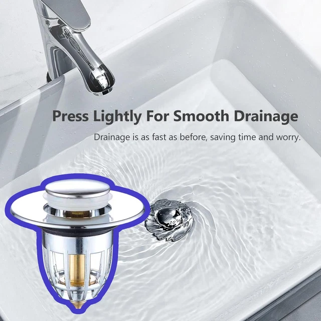 UNIVERSAL WASH BASIN Core Bounce Drain Filter up Bathroom 9CZ8 Sink ...