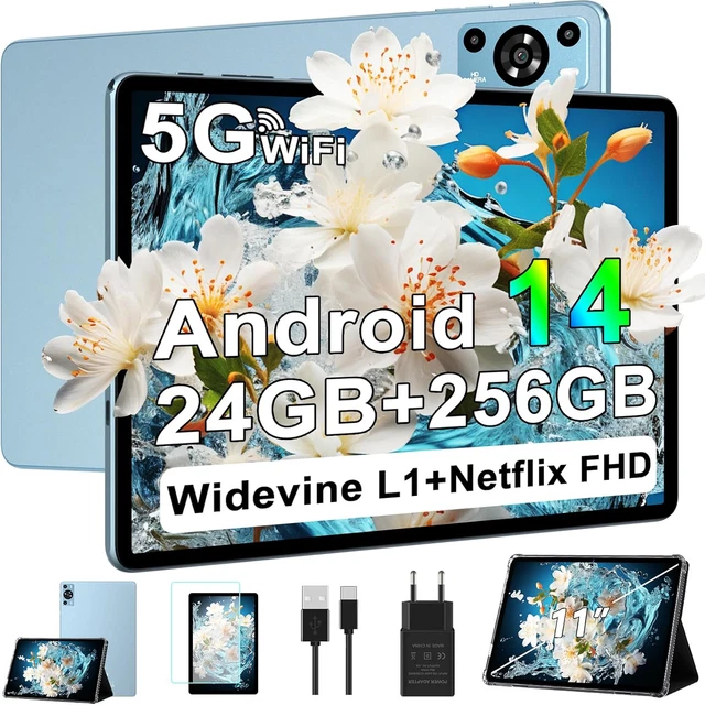 TABLET ANDROID 14 Tablet 11 Pollici, 24GB RAM+256GB ROM (TF 1TB), 5G ...