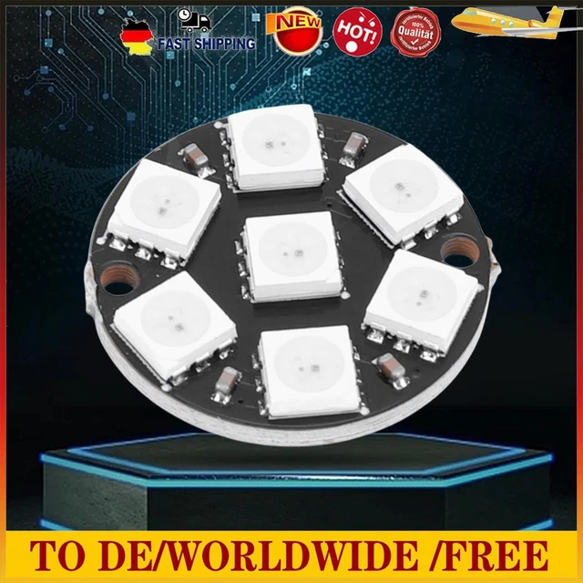 WS2812 5050 RGB LED Ring 7 Bit Vollfarb-Treiberplatine für Arduino DIY ...