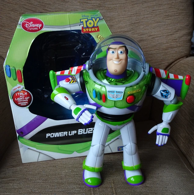 THINKWAY DISNEY STORE Pixar Power Up Buzz Lightyear 12" boxed working £ ...
