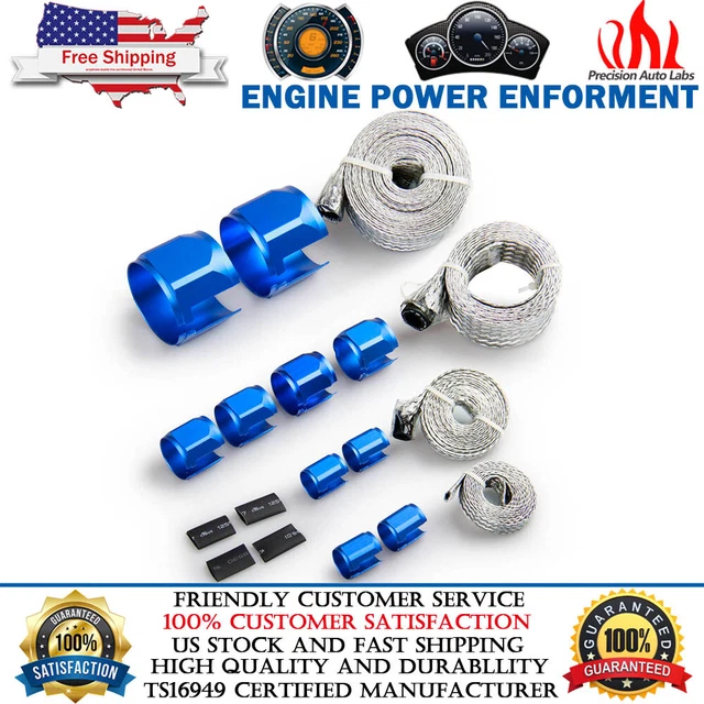 STAINLESS BRAIDED ENGINE/VACUUM/FUEL/HEATER/OIL Line Hose Sleeve Dress ...