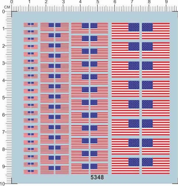 WATER SLIDE DECALS USA American flags (5348) for model kits £6.59 ...