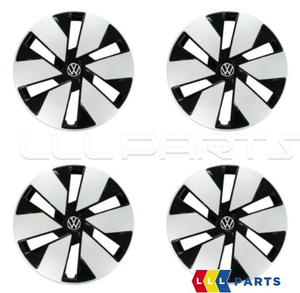 NEW GENUINE VOLKSWAGEN Wheel Trim 18 Inch Steel Wheel Trim Black Silver ...