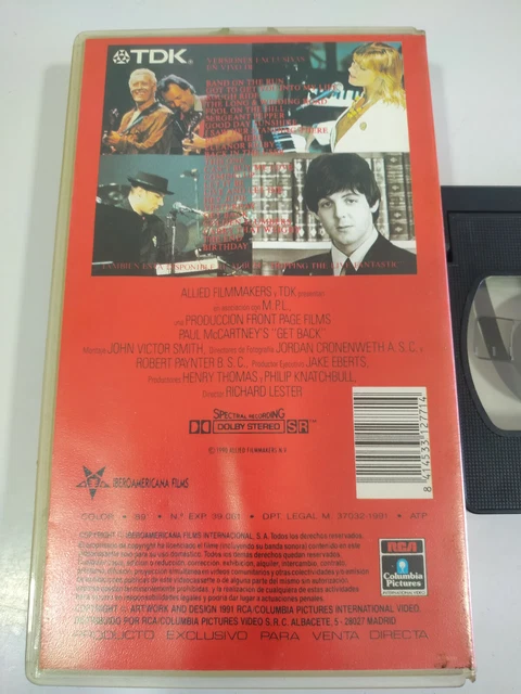 PAUL MCCARTNEY GET Back 89 Min - VHS Film Tape - 3T EUR 24,77 - PicClick FR