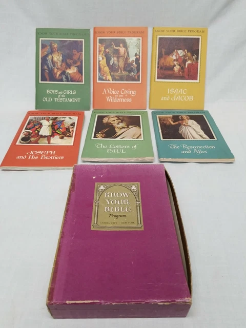 KNOW YOUR BIBLE PROGRAM - 6 Vintage Bible Study Books, Original Box ... KNOW YOUR BIBLE PROGRAM - 6 Vintage Bible Study Books, Original Box ...