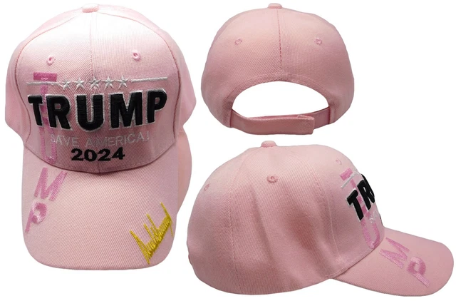 TRUMP SAVE AMERICA 2024 Trump Pink Shadow Signature Lt Pink Embroidered ...