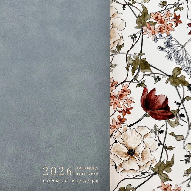 STERLING INK 2026 A5 Slim Horizontal Full Year Compact Common Planner ...