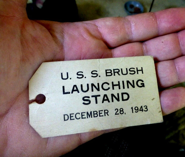 VINTAGE TAG US Navy Uss Brush Launching Stand Taiwan 1943 $49.99 - PicClick