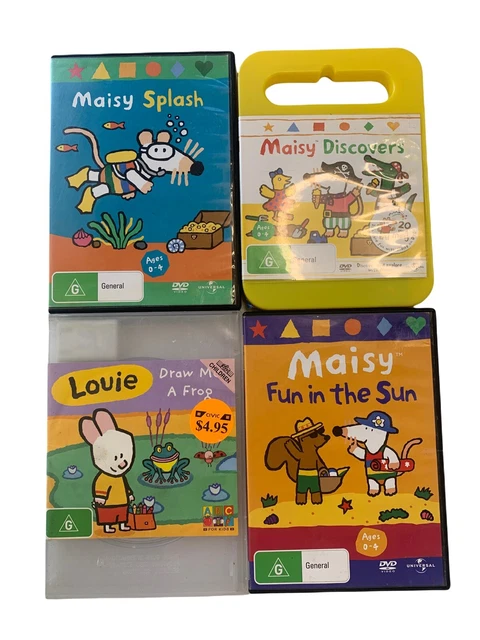 LOT OF 4 Maisy Louie Cartoons Learning DVDs Splash Discover Fun in the ...