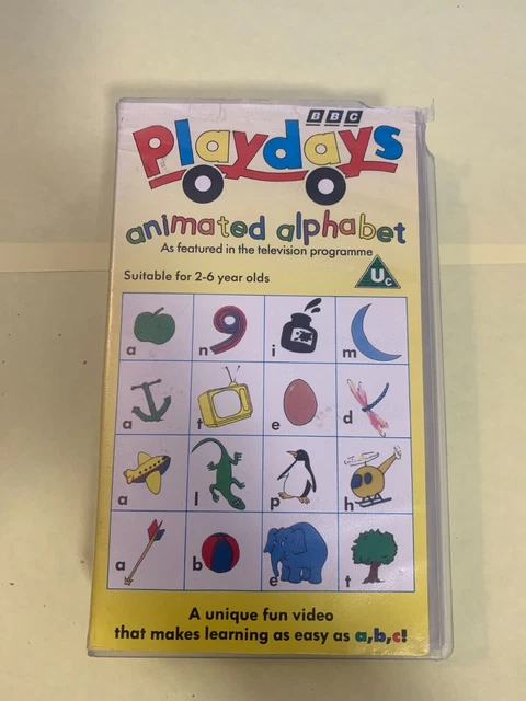 PLAYDAYS ANIMATED ALPHABET VHS VIDEO £11.99 - PicClick UK