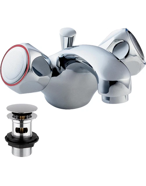 DEVA PROFILE MONO Basin Mixer Tap with Pop Up Waste - Chrome DCM113 ...