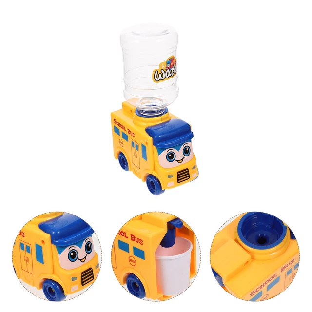 MINI WATER COOLER School Bus Model Water Fountain Toy Funny Water ...