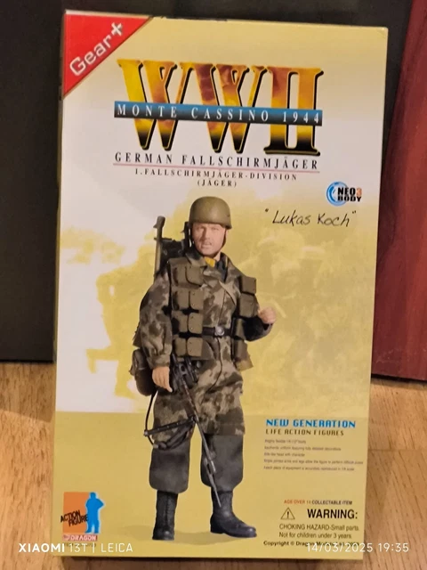 ACTION FIGURE 1/6 Dragon Lukas Koch Fallschirmjager Monte Cassino MG ...