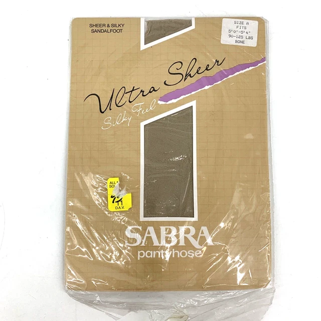 VINTAGE SABRA PANTYHOSE Bone Ultra Sheer Size A 90-125 lbs £5.64 ...