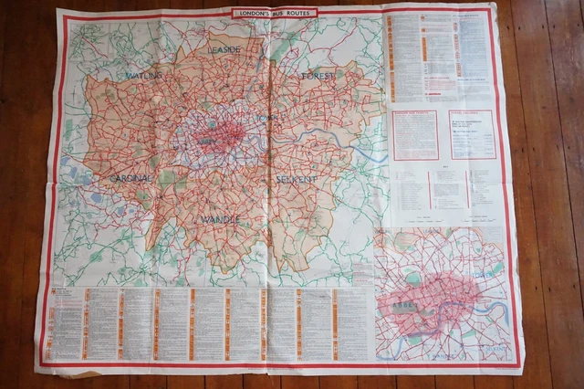 LONDON TRANSPORT BUS Stop Timetable Poster-Temporary Timetables Routes ...