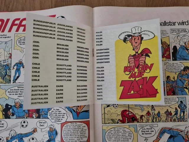 ZACK COMICS HEFT 25 von 1974 mit Beilage Lucky Luke Aufkleber EUR 15,61 ...