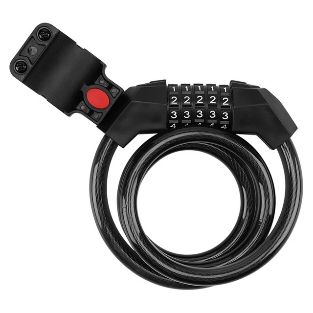 COMPACT SIZE ANTI-THEFT Security Steel Cable Lock Five-Digit Code ...