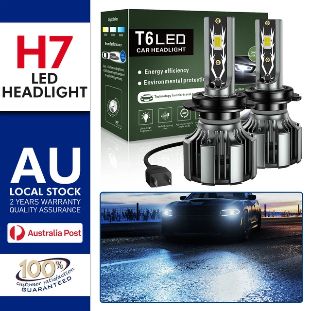 2X MODIGT H7 LED Headlight Globes Bulb Kit Hi/Lo Beam 6500K 9000LM ...